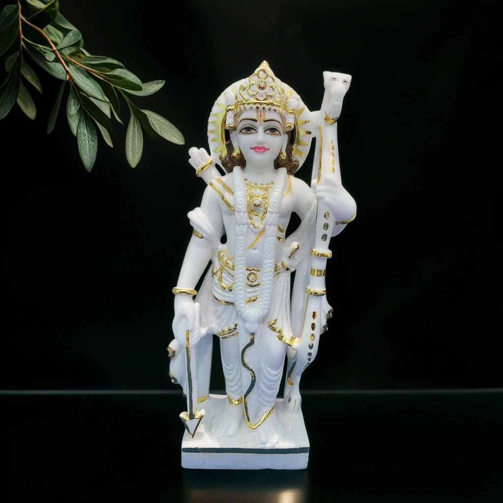 Ram Darbar Marble Statue customized, Pure White Marble Lord Rama ...