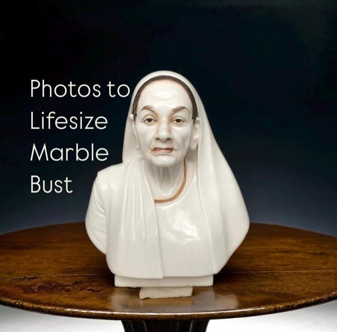 Custom Marble Human Bust Statue by Photo for Home, Memorial Sculpture ...
