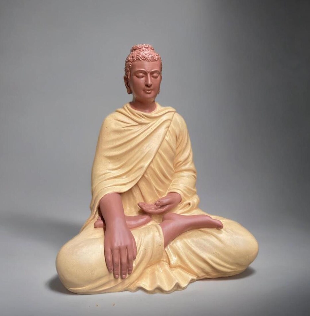 Buddha Statue 21 Inch Dust Marble Sculpture Showpiece, Meditation Room ...