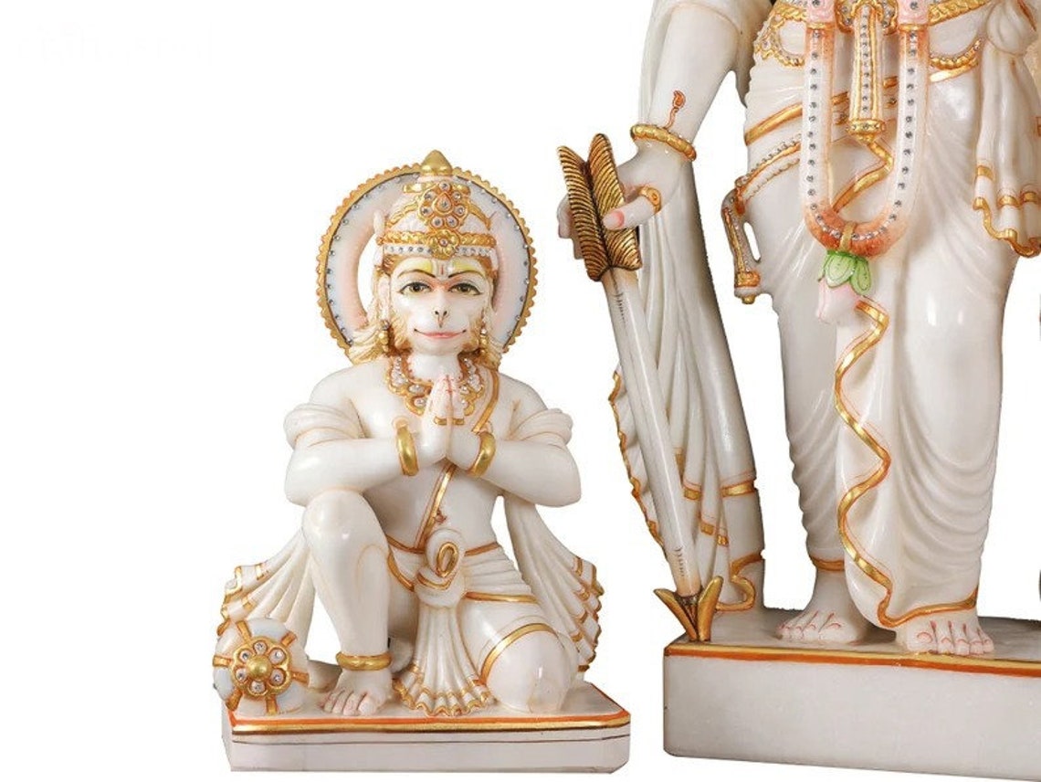 Ram Darbar Marble Statue customized, Ram Ji Family Sculpture, Lord Rama ...