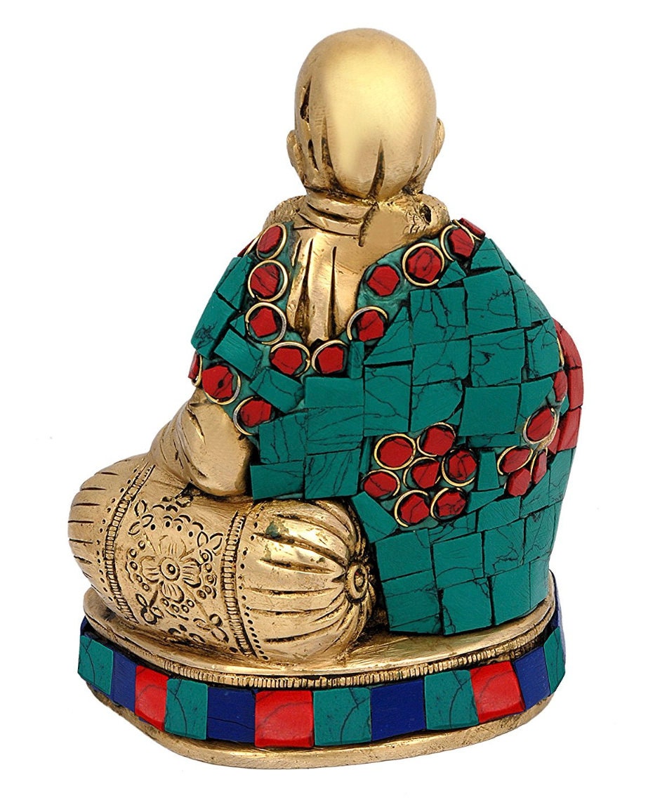 Brass Sai Baba Statue 13 CM, Shirdi Sai Baba Meditating Idol for Office ...