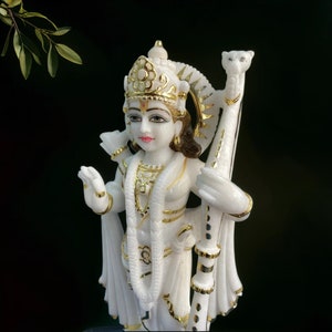 Ram Darbar Marble Statue (customized), Pure White Marble Lord Rama ...