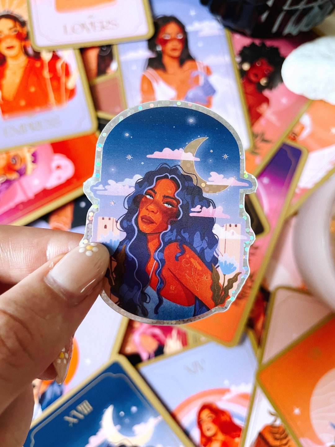 The Moon Sticker - Etsy