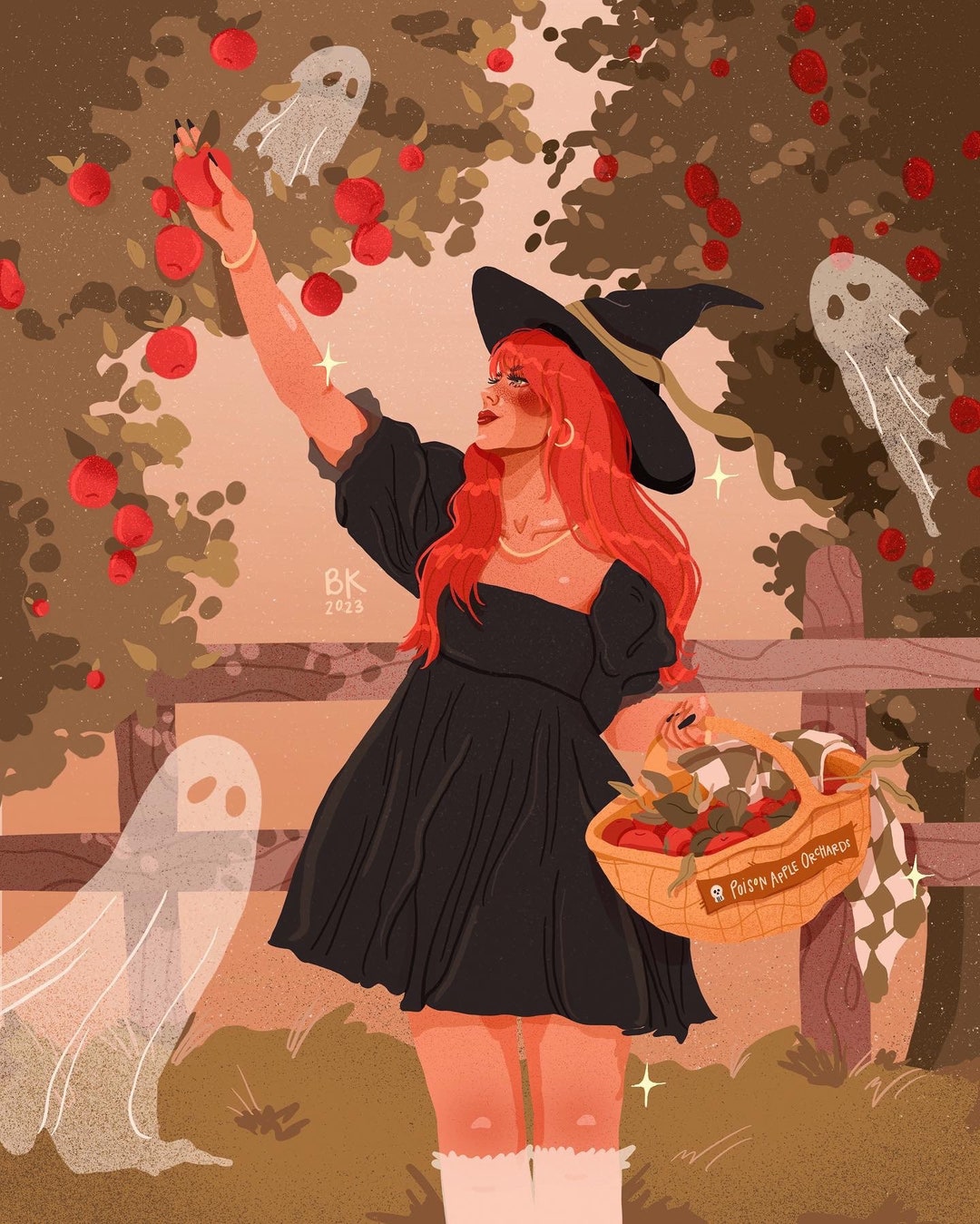 Poison Apple Picking Witch Digital Download - Etsy