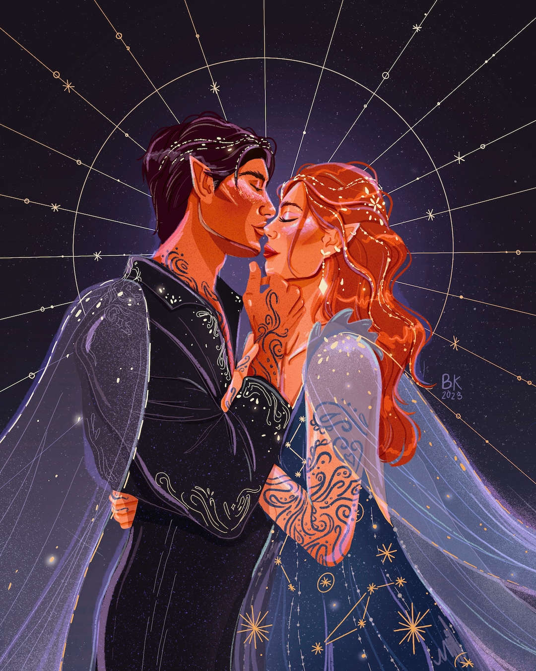 Feyre & Rhys *gold Foil Print* - Etsy