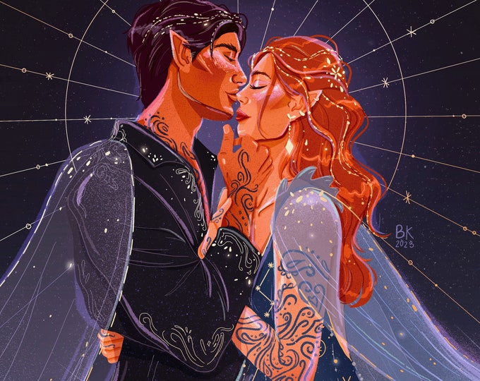 Feyre & Rhys gold Foil Print - Etsy
