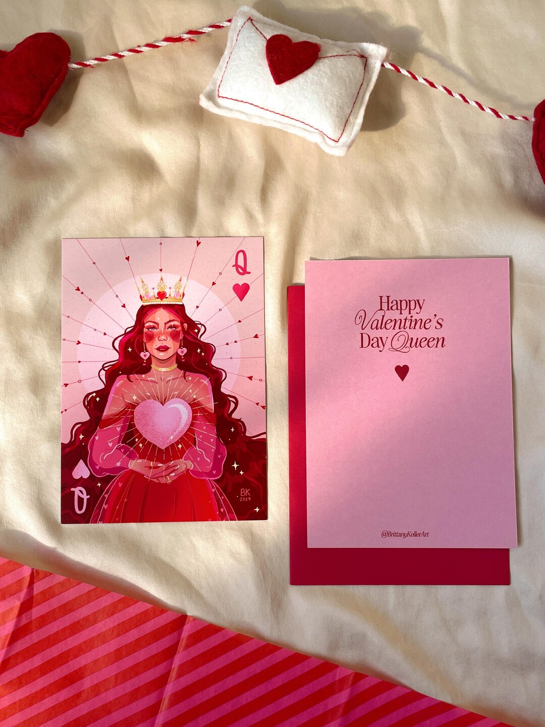 Queen of Hearts *valentine's Greeting Card* - Etsy