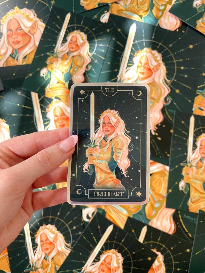 Fire Heart Aelin Tarot Card Sticker - Etsy