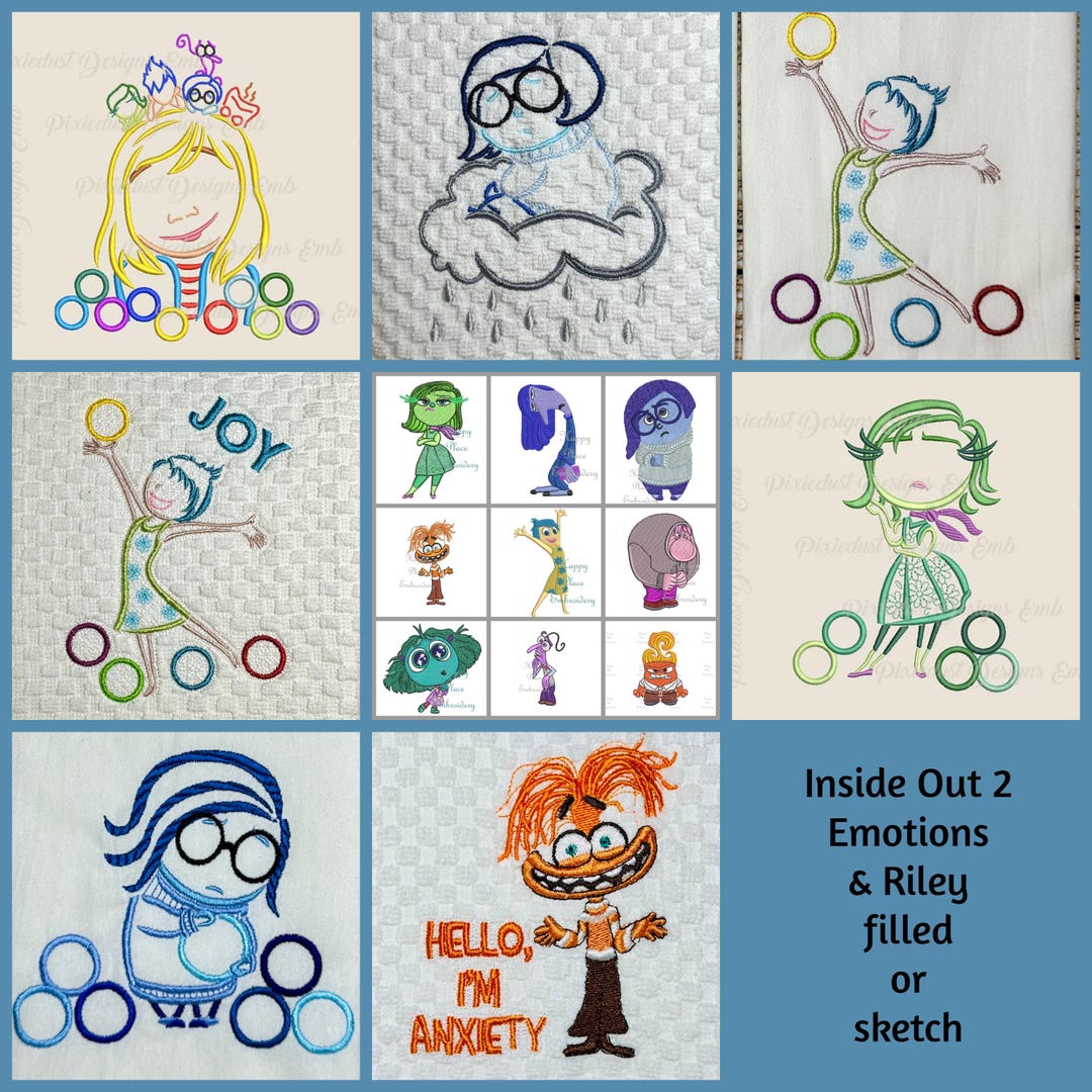 Inside Out Riley Emotions Anger Anxiety Disgust Ennui Fear Joy Sadness ...