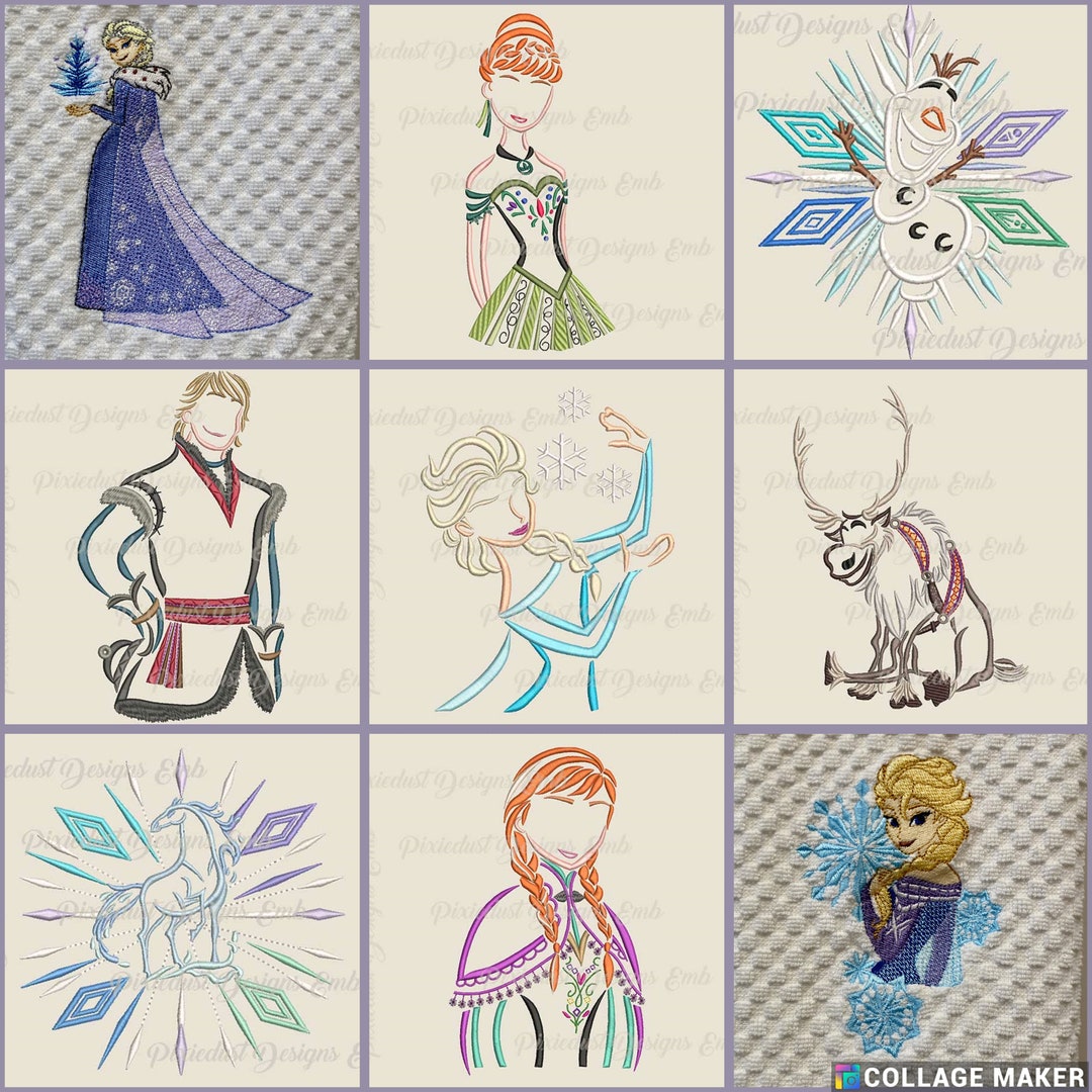 Frozen Anna Elsa Olaf Sven Kristoff Nokk Disney Inspired Embroidered ...