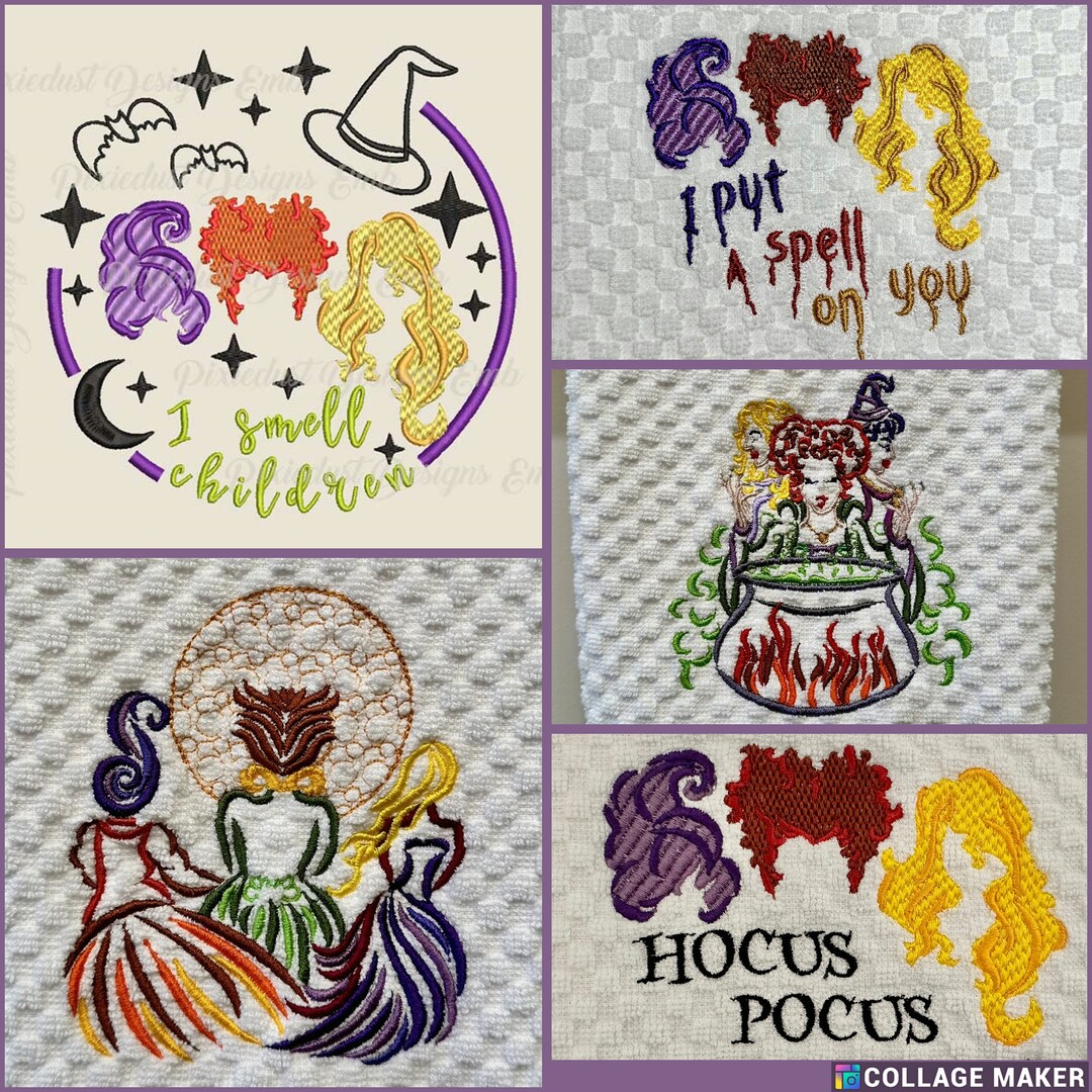 Hocus Pocus Embroidered Hand Towel: Sanderson Sisters Halloween Decor ...