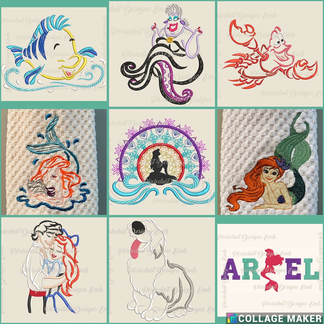 The Little Mermaid Ariel Flounder Sebastian Max Ursula Eric Disney ...