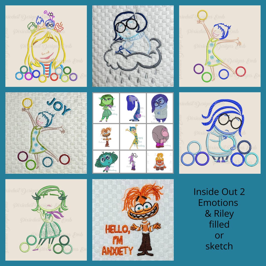 Inside Out Riley Emotions Anger Anxiety Disgust Ennui Fear Joy Sadness ...
