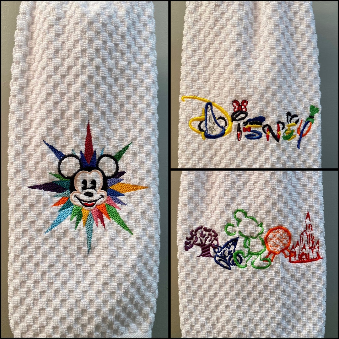 Disney Characters Parks Icons Inspired Embroidered Hand Towel for ...