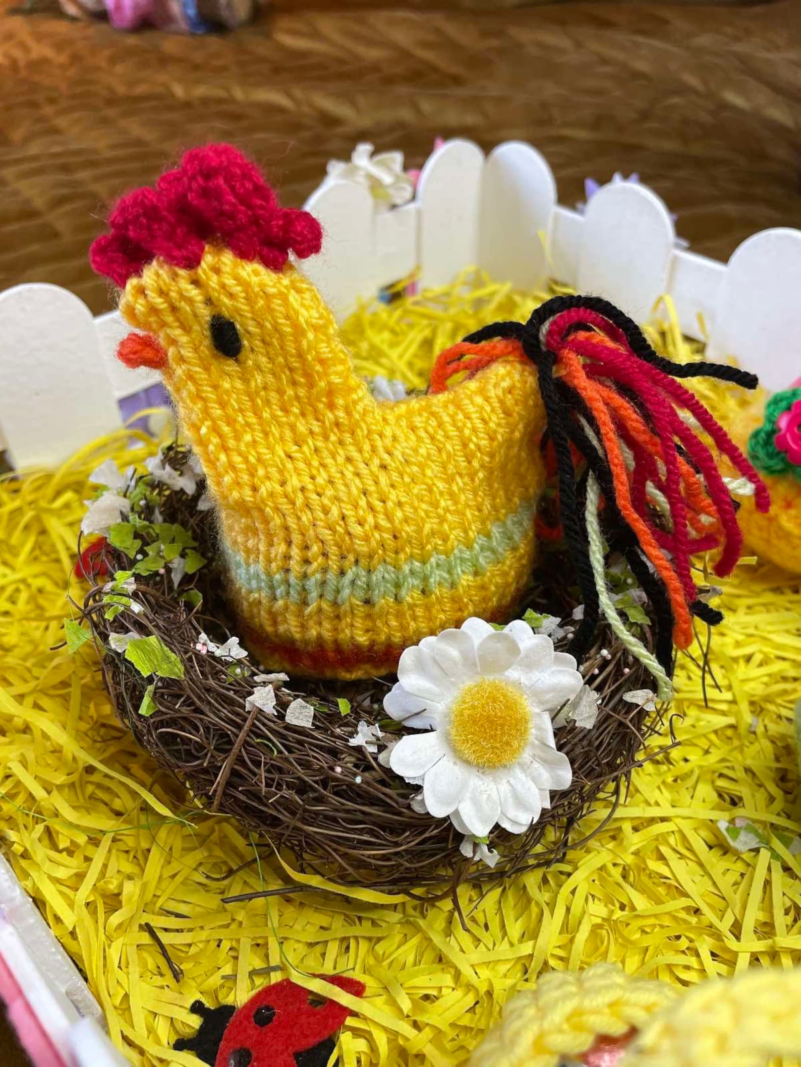 Hand Knitted Egg Cosy , Chicken Easter Egg Cover, Easter Decoration ...