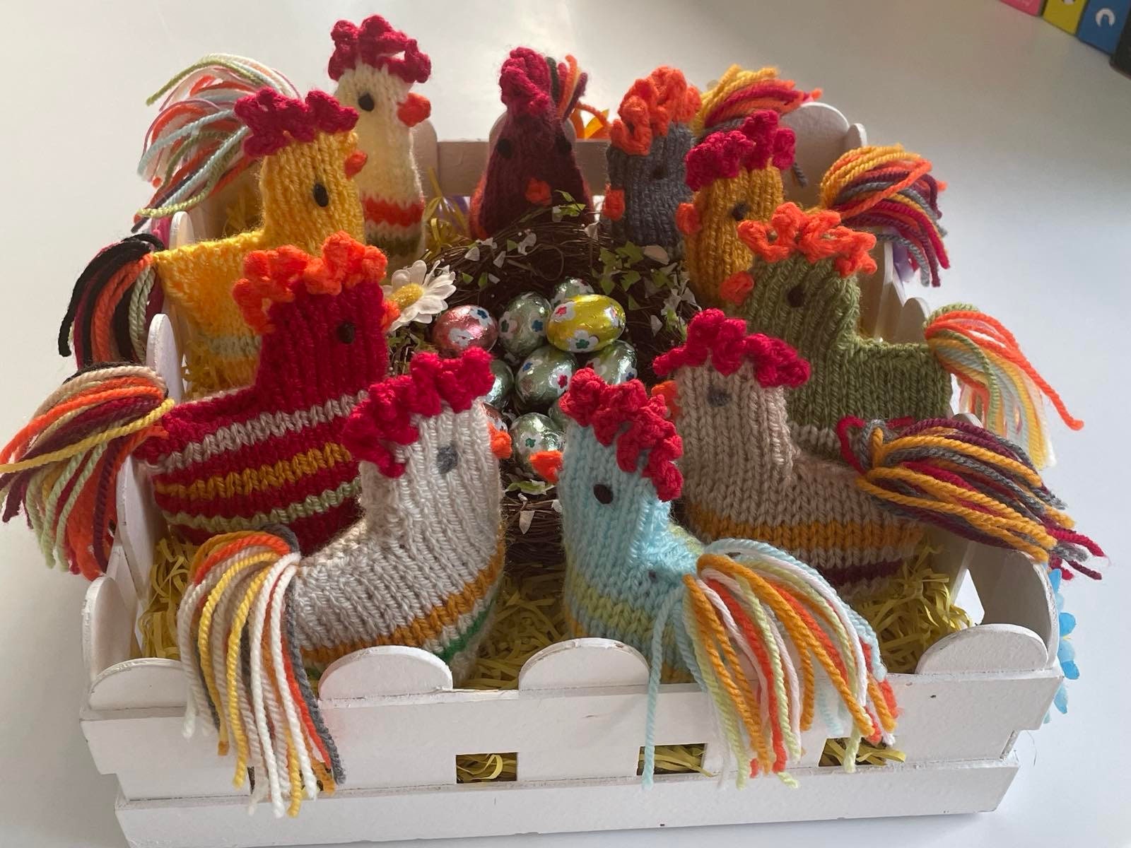 Hand Knitted Egg Cosy , Chicken Easter Egg Cover, Easter Decoration ...