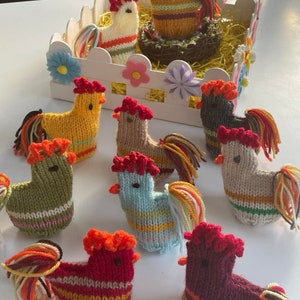 Hand Knitted Egg Cosy , Chicken Easter Egg Cover, Easter Decoration ...