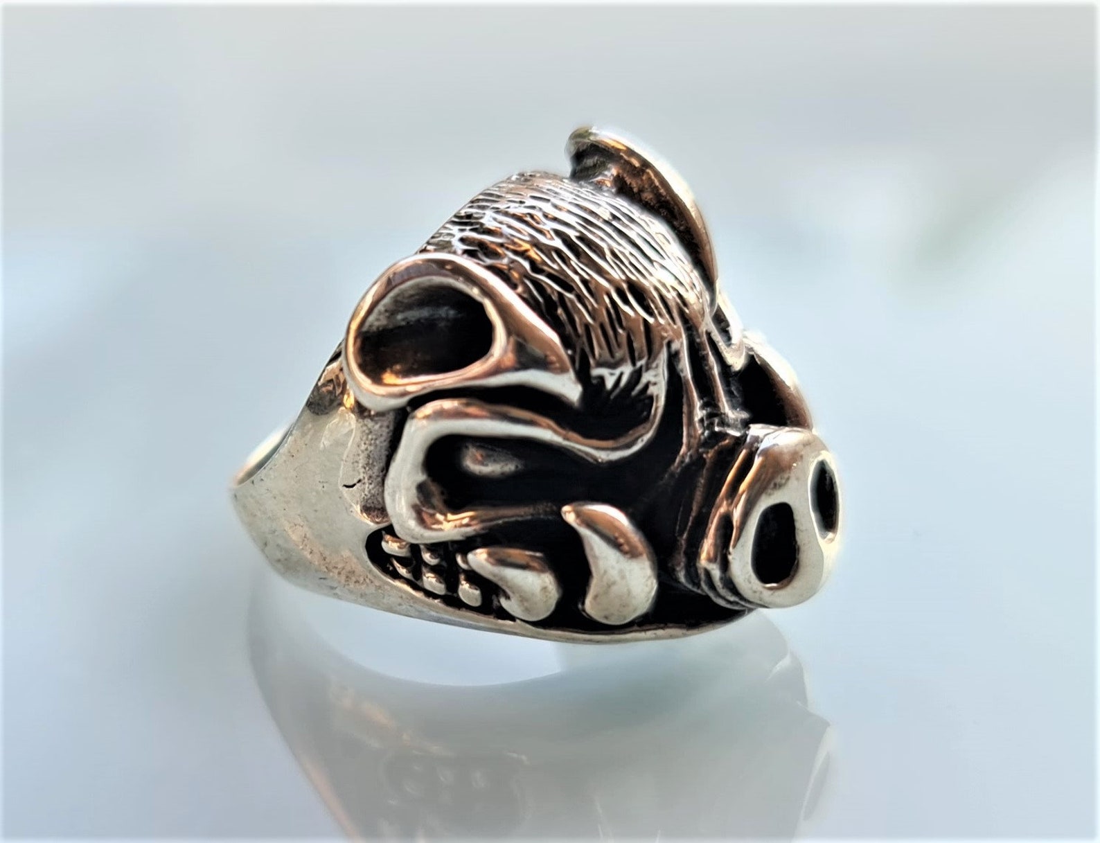 Wild Boar Ring STERLING SILVER 925 Wild Hog Animal Hogs Tusk - Etsy