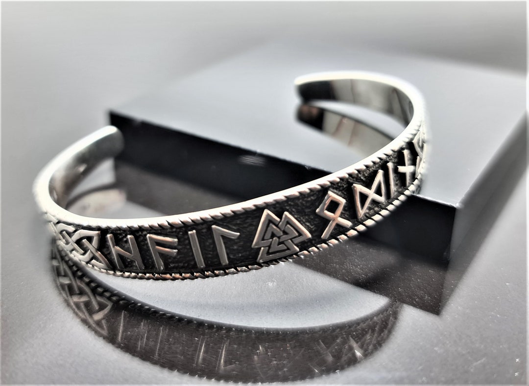 Valknut Bracelet STERLING SILVER 925 Viking Runic Sacred Symbols ...