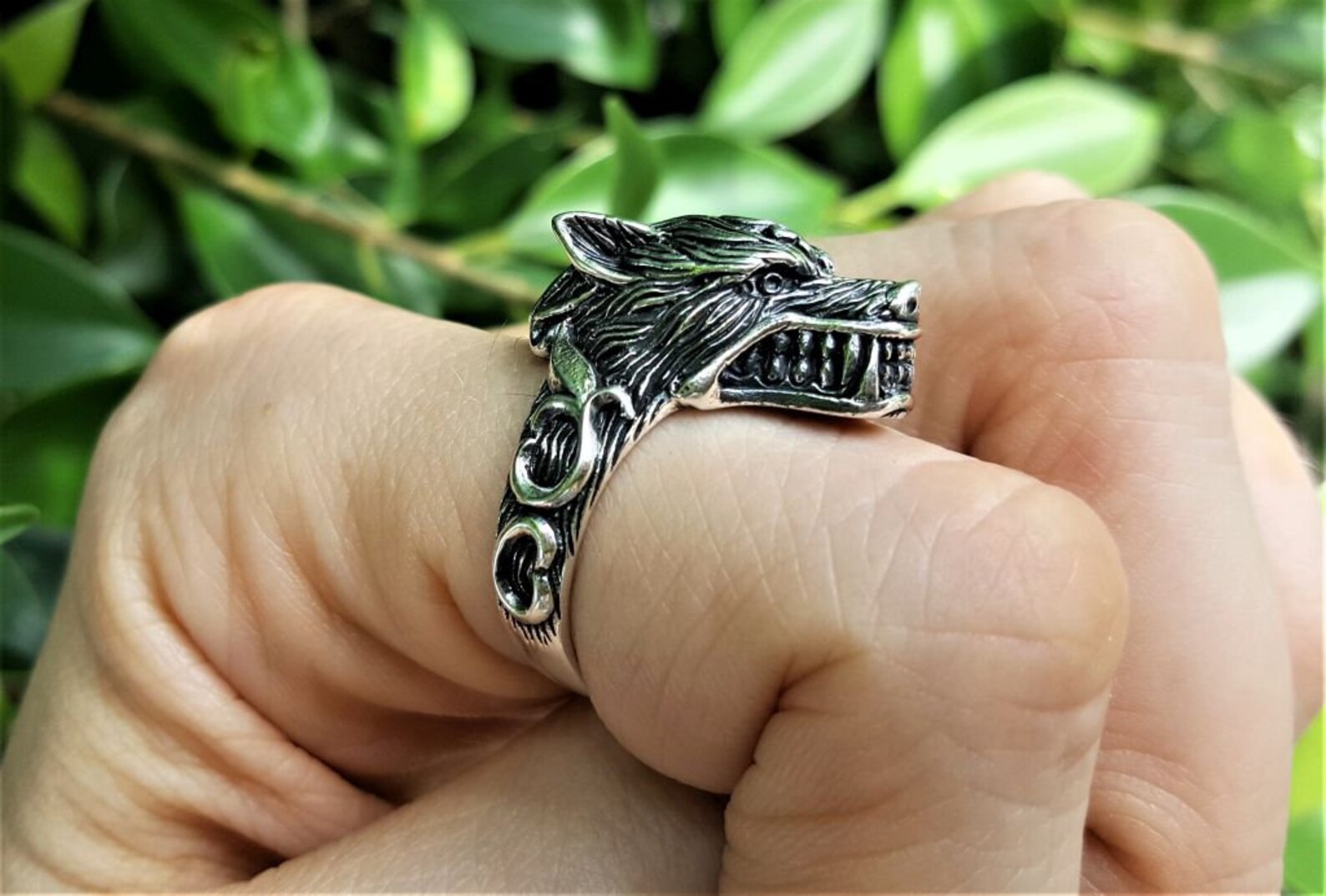 Wolf Ring STERLING SILVER 925 Totem Animal Talisman Amulet - Etsy