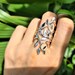 Branch Ring STERLING SILVER 925 Long Knuckle Ring Leaves Olive Tree ...