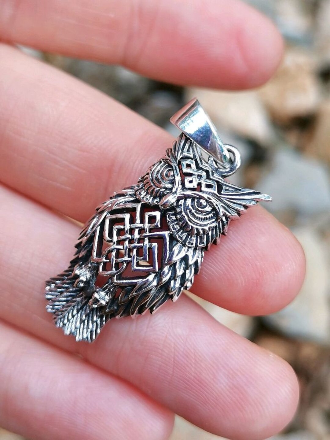 Wise Owl Pendant STERLING SILVER 925 Owl of Athena Symbol of Wisdom ...