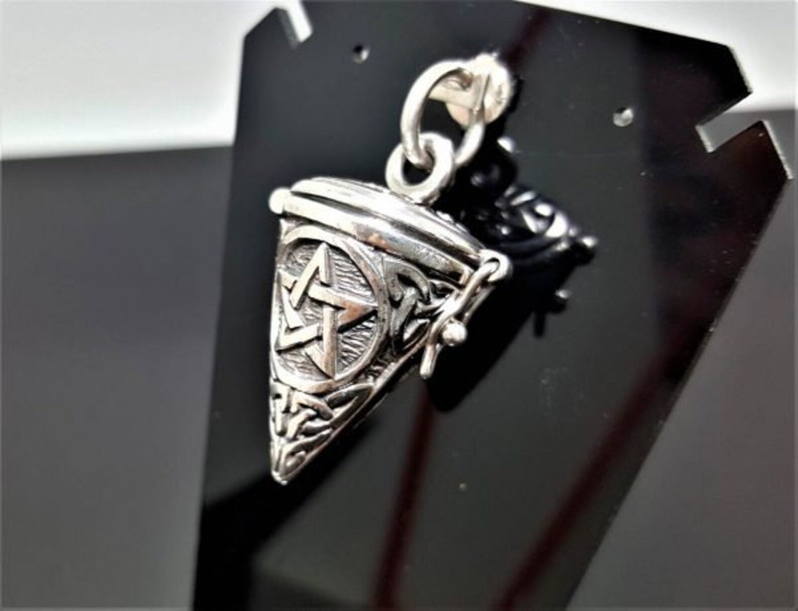 Pentagram Locket Pendant 925 Sterling Silver Star Trinity Celtic Knot ...