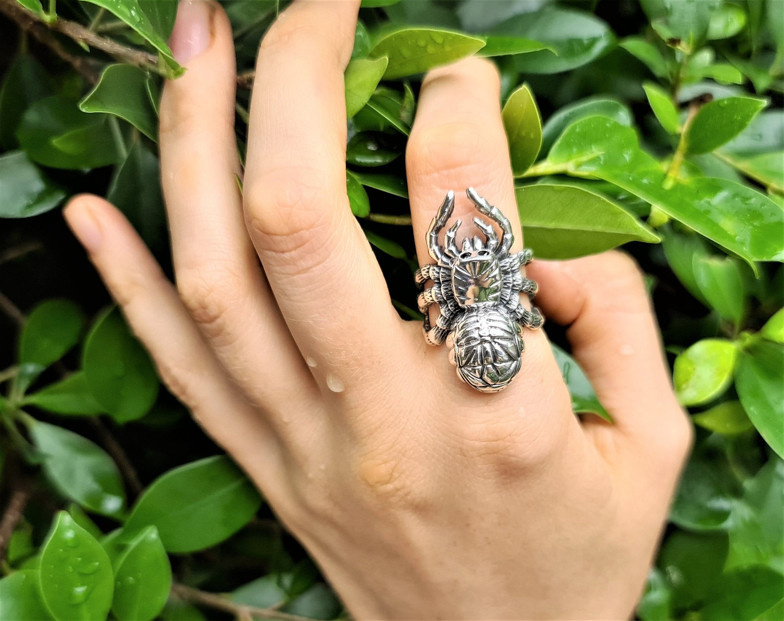 Giant Spider Ring 925 Sterling Silver Large Jumping Spider - Etsy