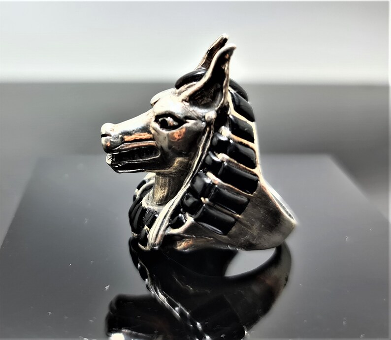 Anubis Ring Sterling Silver 925 Egyptian God Jackal-headed God - Etsy