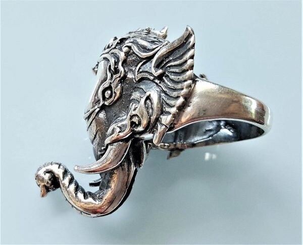 Elephant Ring STERLING SILVER 925 Big Tusks Exclusive Unique - Etsy
