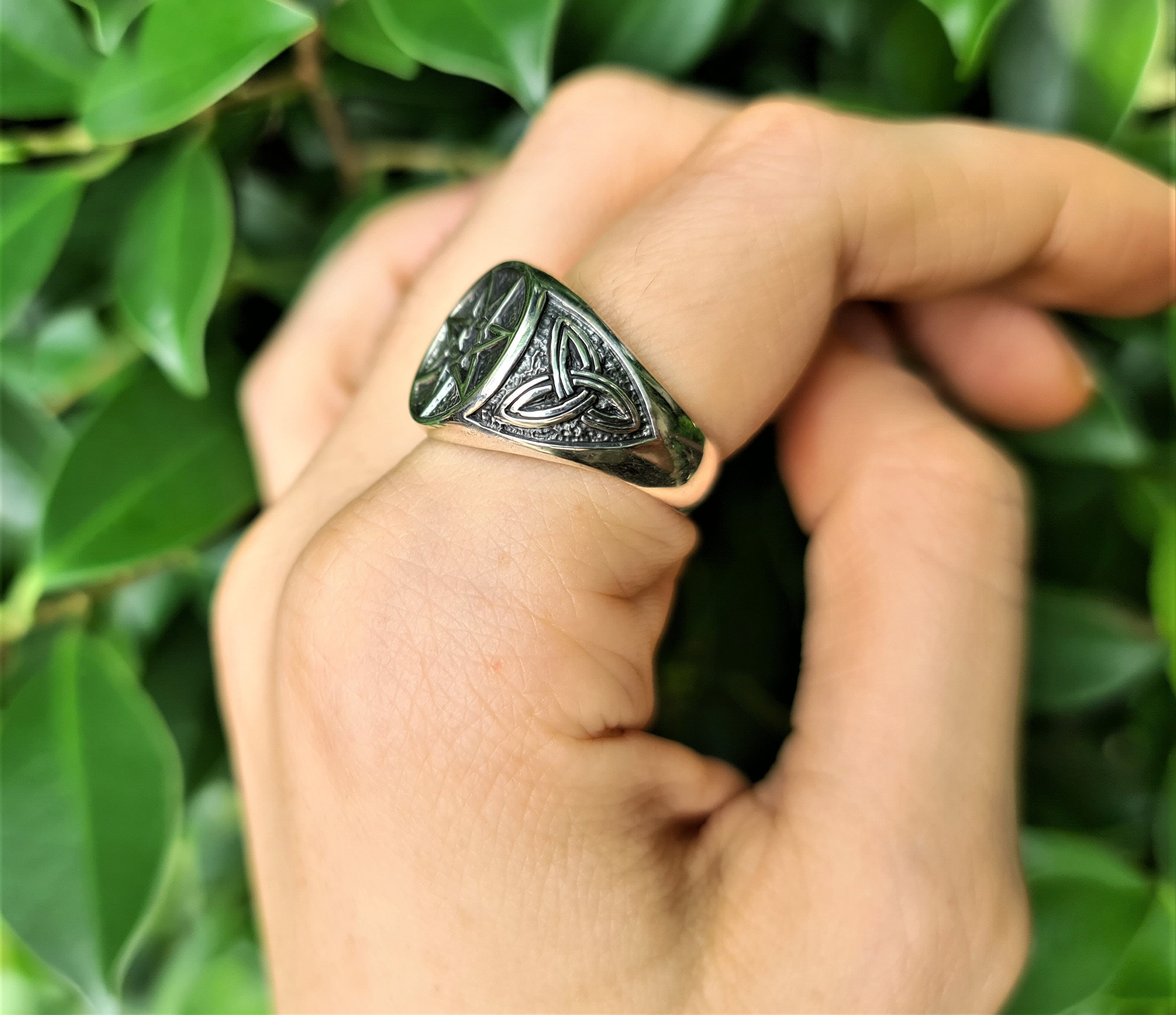 Heptagram Ring STERLING SILVER 925 Elven Star Faery Star Seven - Etsy