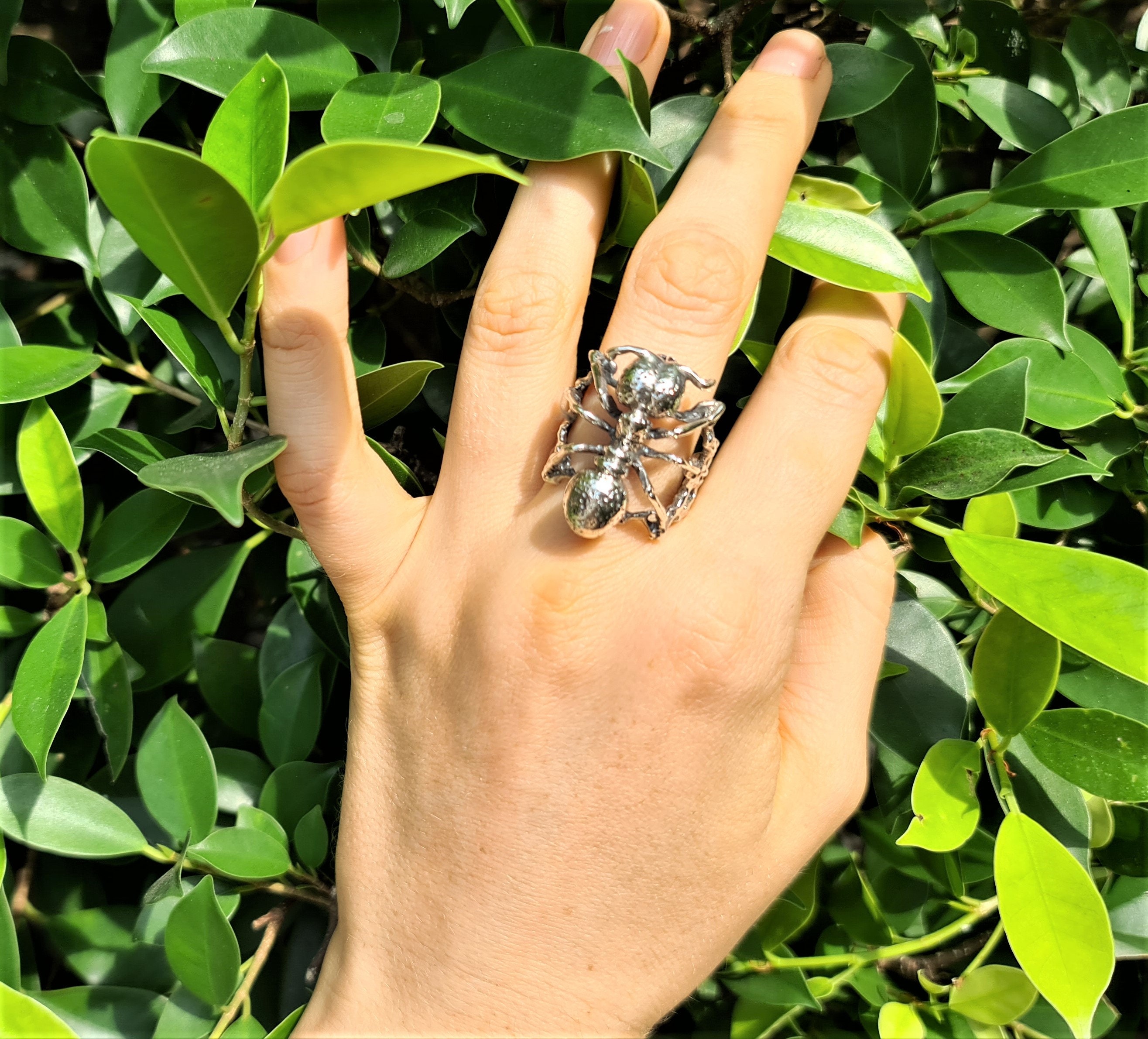 Ant Ring STERLING SILVER 925 Red Army Ant Insect Ring | Etsy