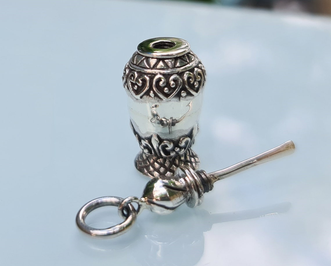 Perfume Bottle Pendant Sterling Silver 925 Locket Fragrance - Etsy