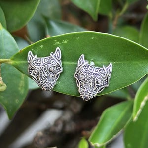 Fenrir Wolf Stud Earrings STERLING SILVER 925 Viking Talisman ...