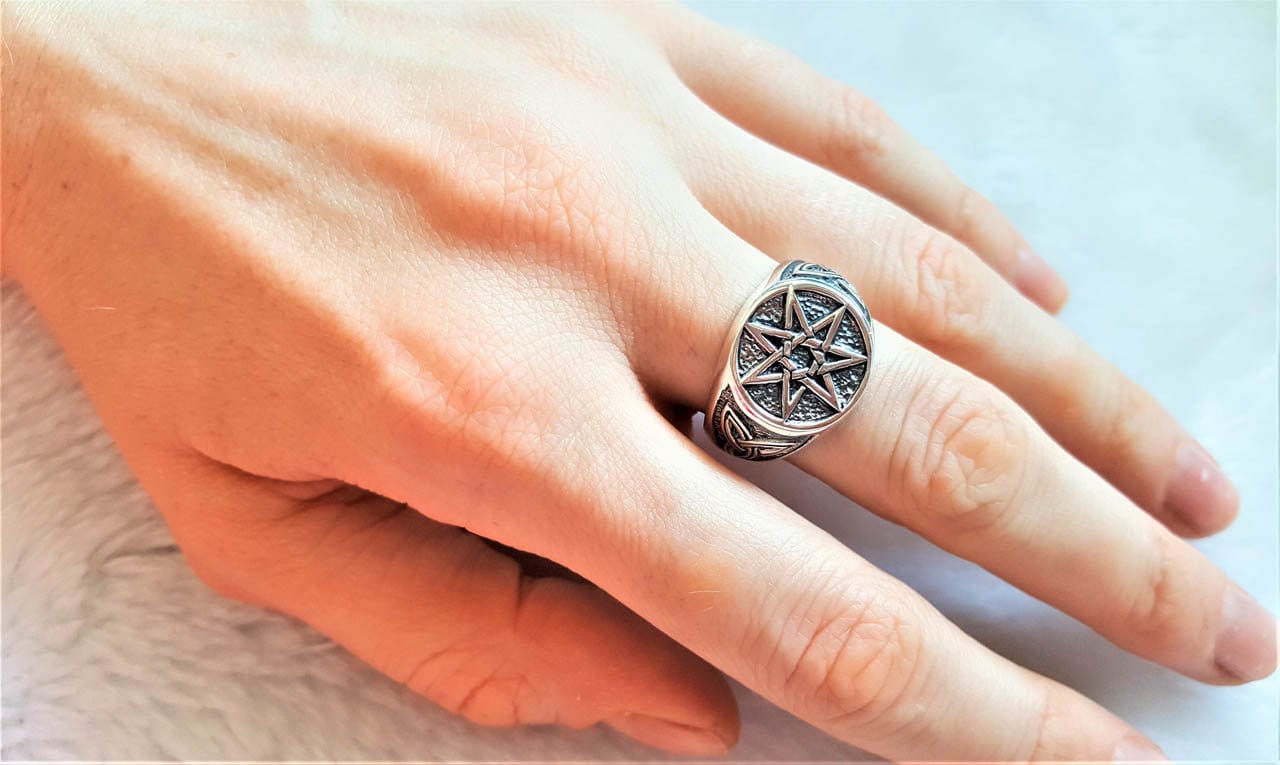 Heptagram Ring STERLING SILVER 925 Elven Star Faery Star Seven - Etsy