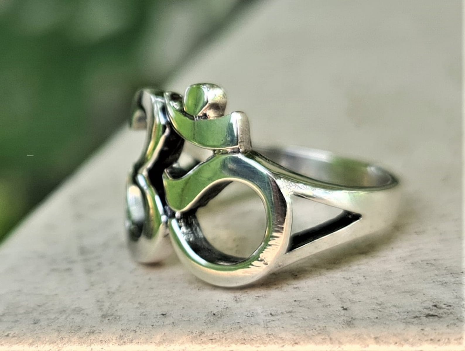 Om Ring 925 STERLING SILVER 925 AUM Ohm Hindu Yoga Om Mantra Talisman ...