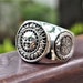 Sun God Ring STERLING SILVER 925 Ouroboros Vegvisir Runic | Etsy