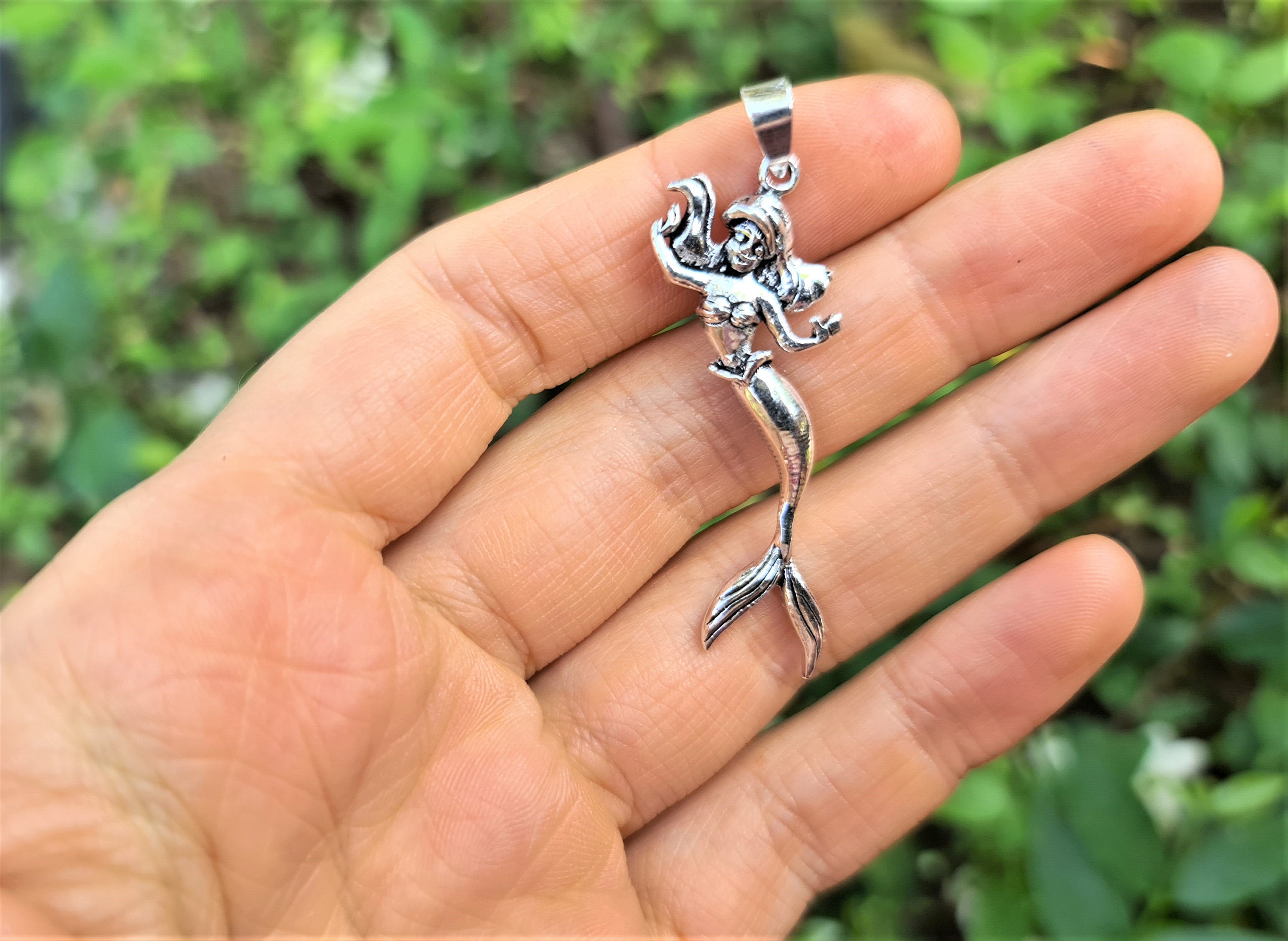 Little Mermaid Pendant STERLING SILVER 925 Ariel Mermaid Ocean | Etsy