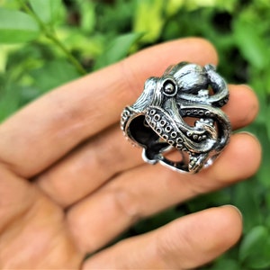 Massive OCTOPUS RING 925 Sterling Silver Ocean Sea Creature Tentacle ...
