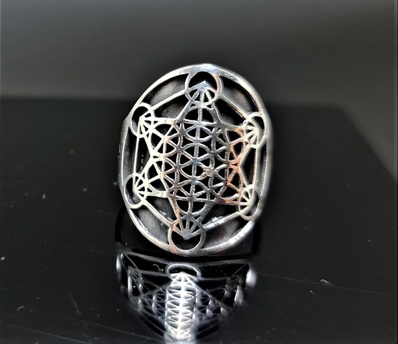 Metatron Cube Ring STERLING SILVER 925 Sacred Geometry | Etsy
