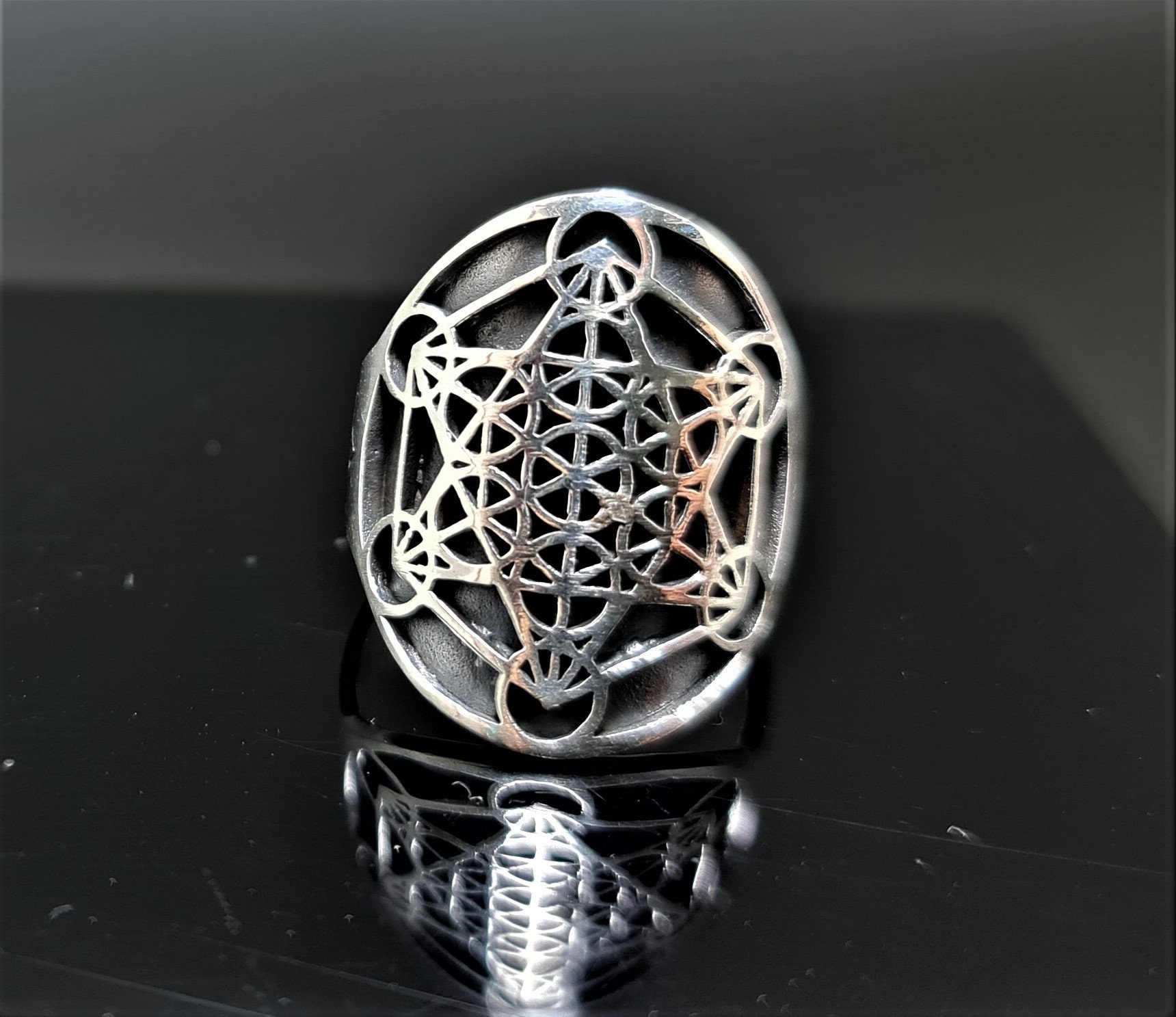 Metatron Cube Ring STERLING SILVER 925 Sacred Geometry | Etsy
