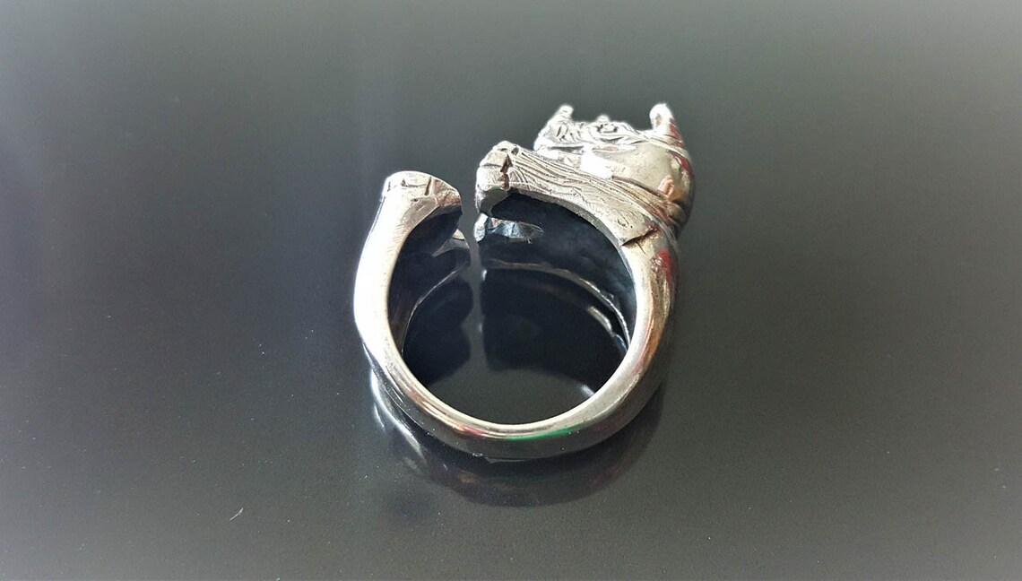 Rhinoceros Ring STERLING SILVER 925 Cute Rhino Ring Totem | Etsy