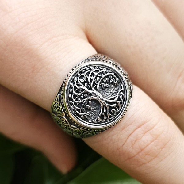 925 Silver Tree of Life Ring - Etsy