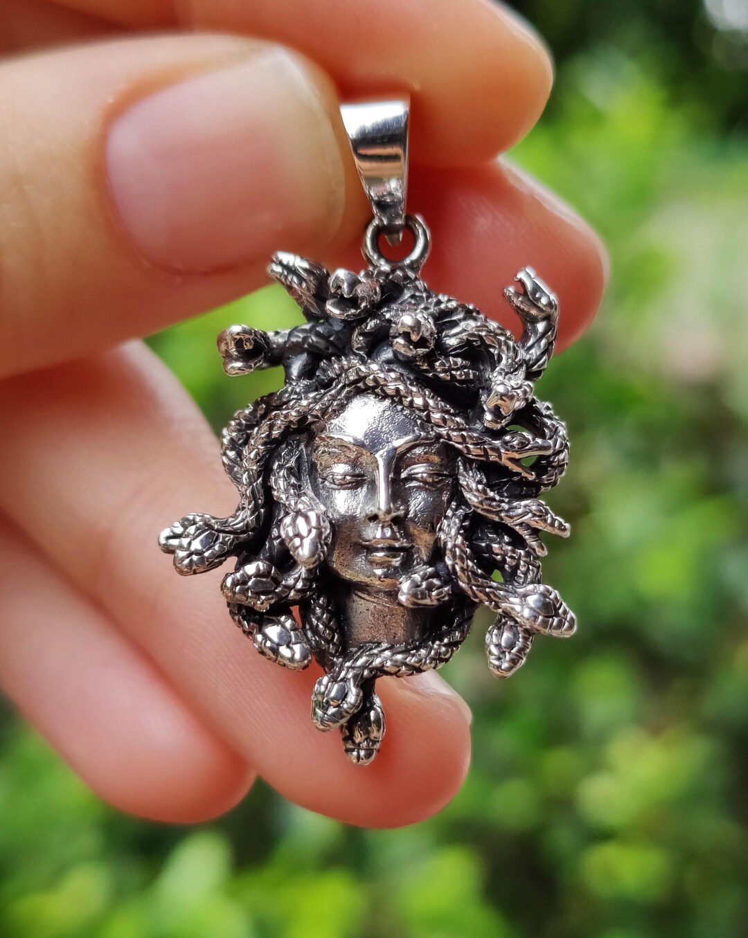 Gorgon Medusa Pendant STERLING SILVER 925 Greek Mythology Ancient ...