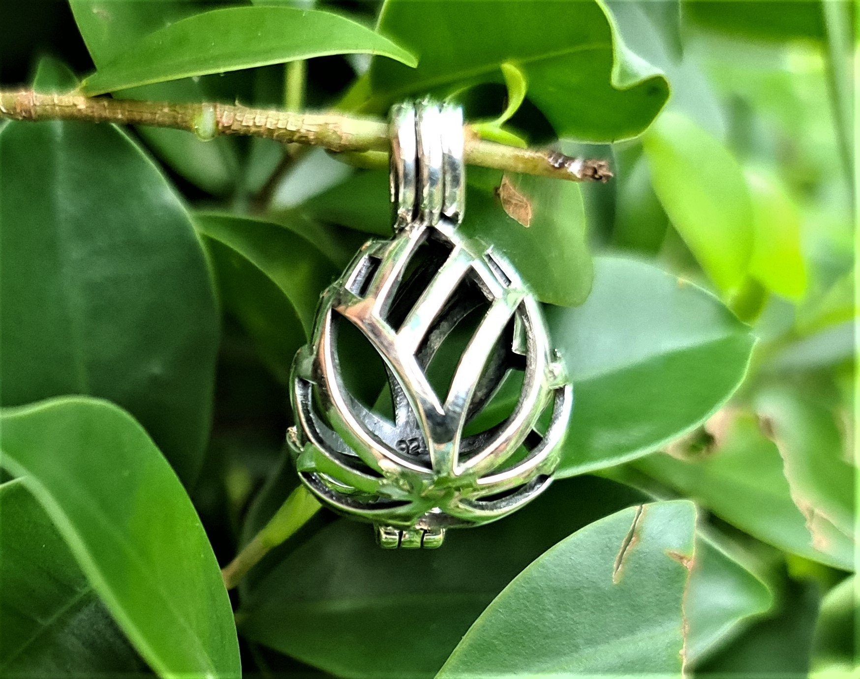 Lotus Cage Locket Pendant STERLING SILVER 925 Secret - Etsy