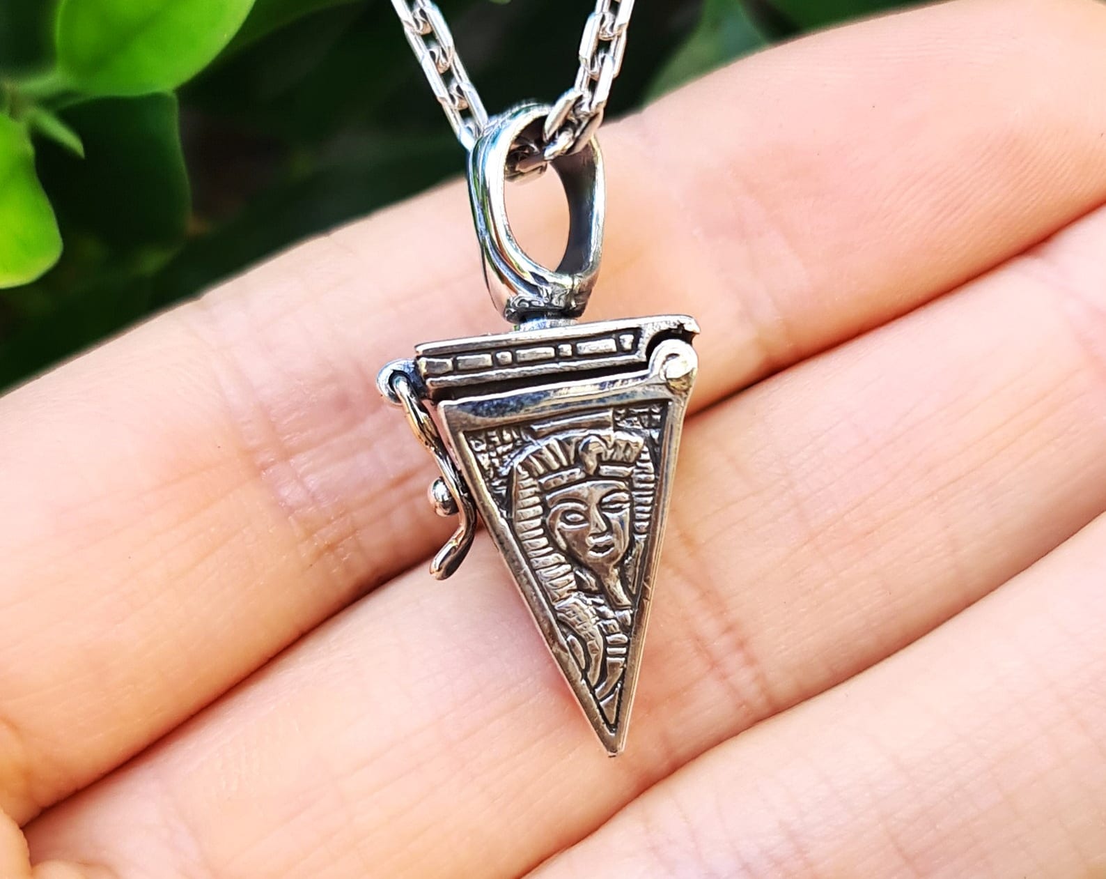 Egyptian Pyramid Locket Pendant STERLING SILVER 925 Anubis - Etsy