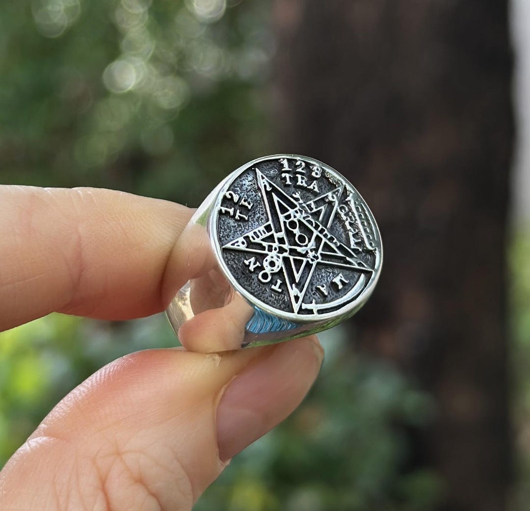 Tetragrammaton Ring 925 Sterling Silver Sacred Name of God Solomon Seal ...