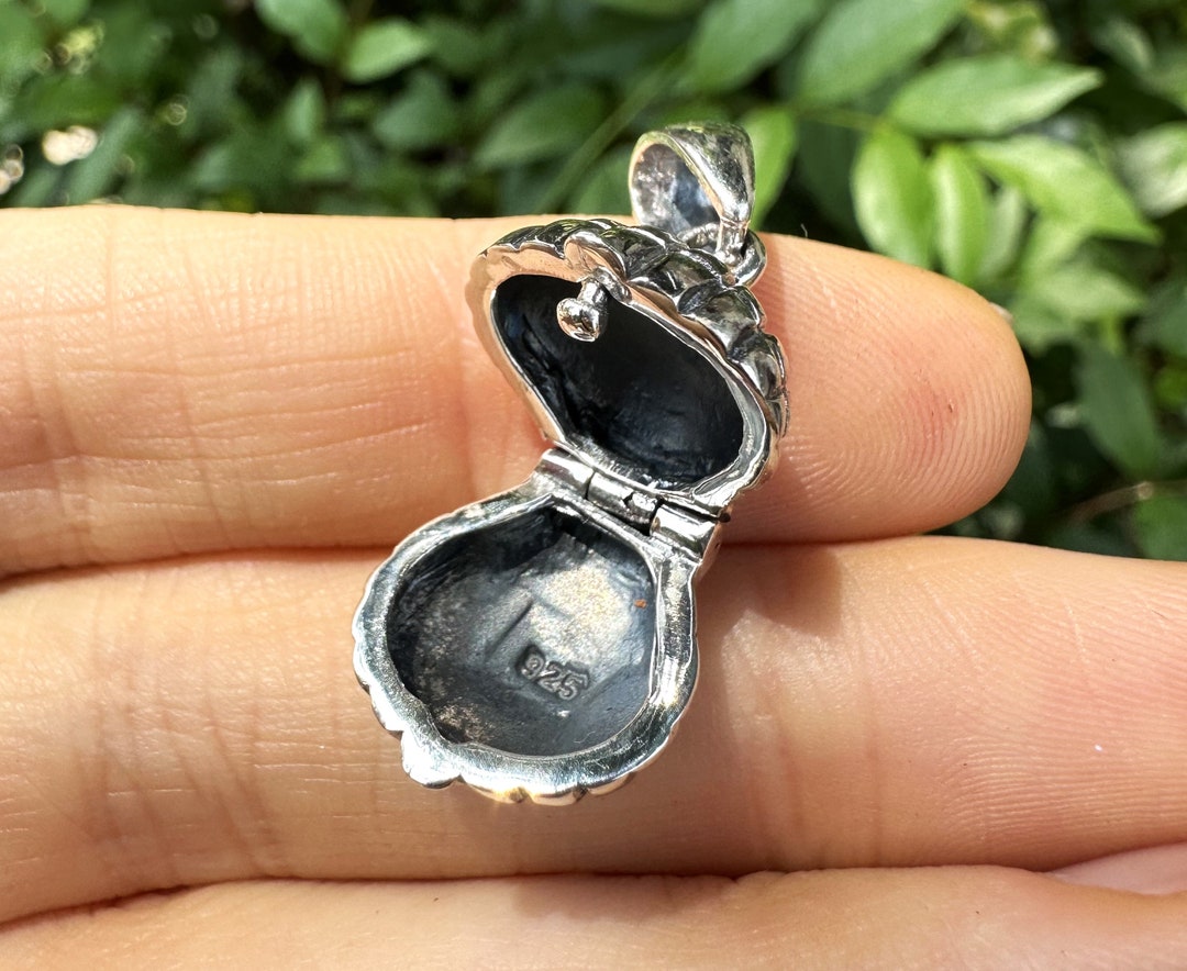 Seashell Locket Pendant 925 STERLING SILVER Clam Shell Ocean Sea Marine ...