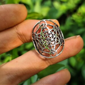 Metatron Cube Ring STERLING SILVER 925 Sacred Geometry Archangel ...