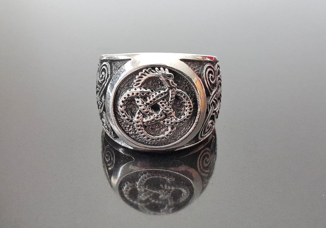Ouroboros Ring 925 Sterling Silver Viking Sacred Symbols Celtic Unique ...